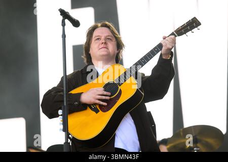 Lewis Capaldi performs during the Glastonbury Festival in Worthy Farm ...