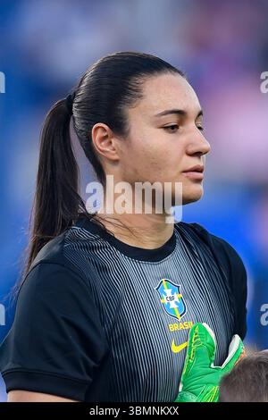 Grenoble, France - June 27: Goalkeeper Lorena Silva of Brazil looks to ...