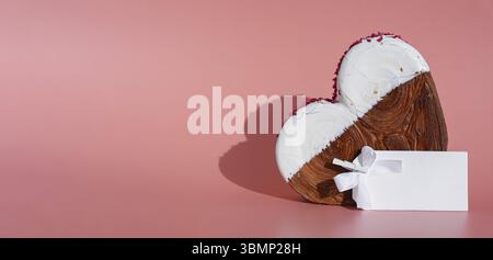 Empty sample paper note greeting card Delicious fresh croissant topped ...