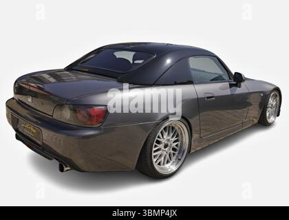 Stylish gray Honda S2000 sports car featuring a distinctive aftermarket ...