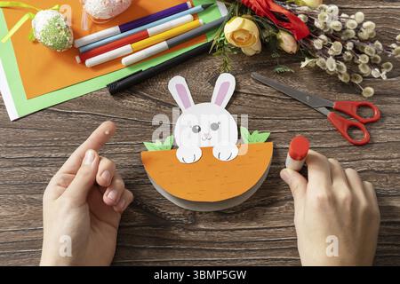 Instructions, step 5. Easter card gift Easter bunny. Handmade. Project ...