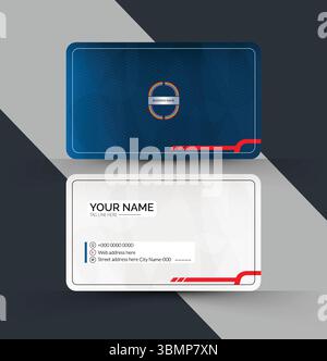 Simple business card mockup vector in pink and purple with front and ...