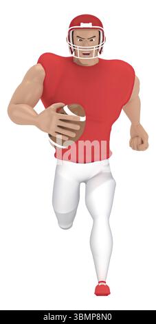 Caucasian male american football player holding ball with neon yellow ...