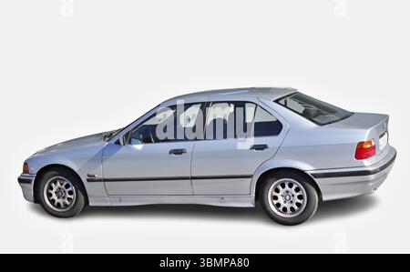 Classic German car side view isolated on white Stock Photo - Alamy