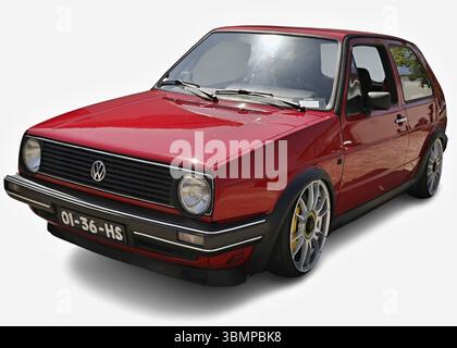 Red Volkswagen Golf Mk2 GTI, stance style, tastefully tuned Stock Photo ...