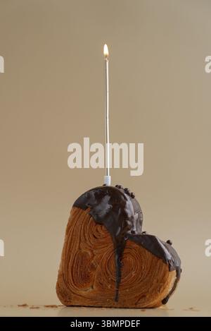 Delightful and vibrant heartshaped pastry croissant treat, beautifully ...