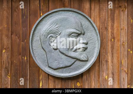 Commemorative plaque for Vladimir Lenin. Druskininkai, Lithuania, 12 ...