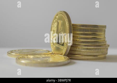 Litecoin - lite coin LTC cryptocurrency on light background Stock Photo ...