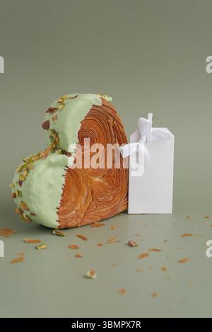 Delicious fresh croissant topped with Matcha Green Tea flavor Ganache ...