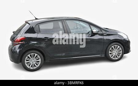 Modern black hatchback car showcasing side view design Stock Photo - Alamy