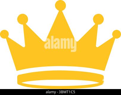 Gold king crown symbol illustration isolated white icon. Luxury royalty ...