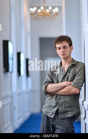 BIARRITZ, FRANCE - JUNE 28 Manfredi marini for Dicianove poses during ...