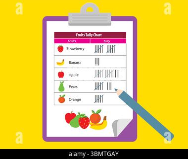 Fruits Tally Chart (Vector Design Stock Vector Image & Art - Alamy