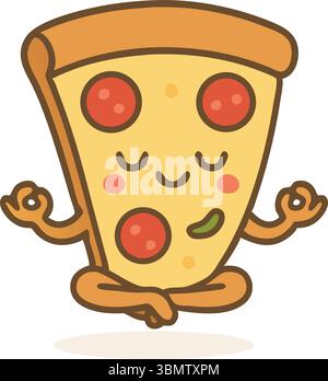 Cartoon character of slice of italian cheese pizza with what expression ...