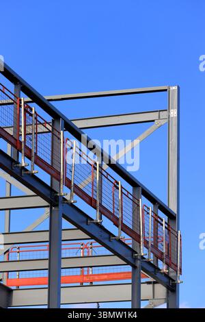 Steel skeleton frame steelwork at Radcliffe civic hub development site ...