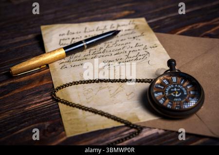 An envelope rests on a dark surface, containing a message about growth ...