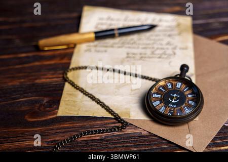 An envelope rests on a dark surface, containing a message about growth ...