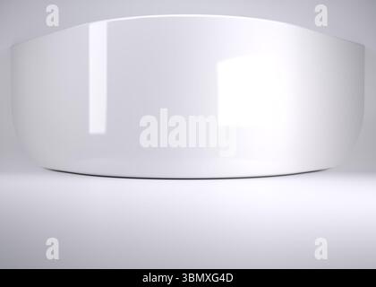 White ceramic bowl on white reflective background Stock Photo - Alamy
