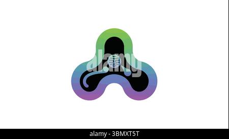 Amoeba wordmark logo with wavy psychedelic black letters and green ...