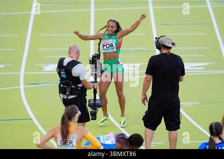 Fatoumata Binta Diallo of Portugal celebrates winning with Lena Wernli ...
