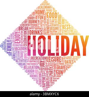 Holiday word cloud conceptual design isolated on white background Stock ...