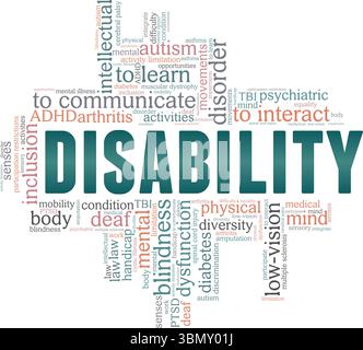 Disability Rights word cloud conceptual design isolated on white ...