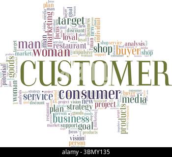 Customer word cloud conceptual design isolated on white background ...