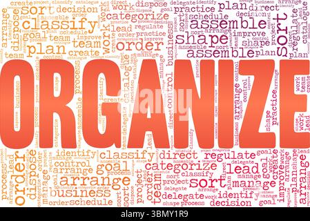 Organize word cloud conceptual design isolated on white background ...
