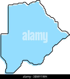 Stylized simple outline map of Botswana icon Stock Vector Image & Art ...