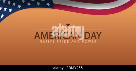 Patriotic Native American Day Graphic with Stars and Bold Triangular ...