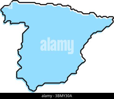 Stylized simple outline map of Spain icon Stock Vector Image & Art - Alamy