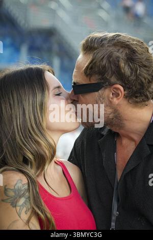 Rome - Davide Rossi and Giulia Matteucci guests with their children at ...