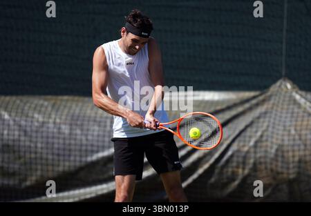 Taylor Fritz during a practice session on day nine of the 2025 ...