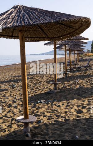 Beautiful facing sunset on a sandy Brittany beach Stock Photo - Alamy