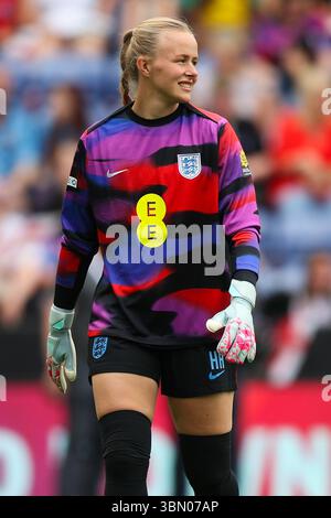 England goalkeeper Hannah Hampton during the UEFA Women's Euro 2025 ...