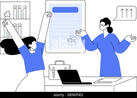 Getting promoted isolated cartoon vector illustrations Stock Vector ...
