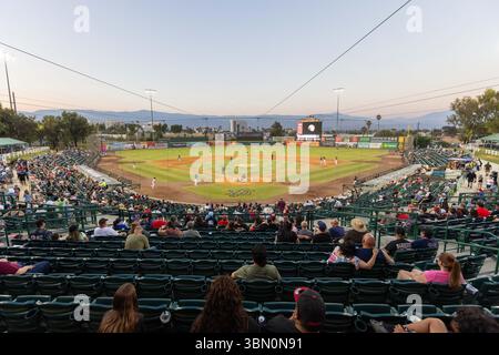 San Bernardino, CA. 28th June, 2025. Inland Empire 66ers third baseman ...