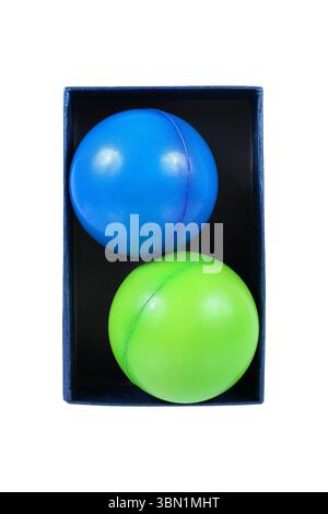 Green stress balls isolated on the white Stock Photo - Alamy