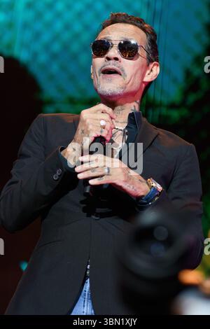 Artist Marc Anthony performing during the dedication ceremony for the ...