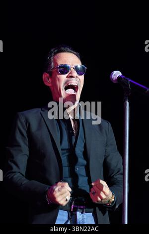 Artist Marc Anthony performing during the dedication ceremony for the ...
