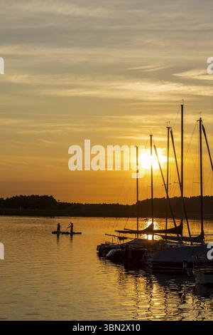 Sunset at Rothsee, Bavaria, Germany Stock Photo - Alamy