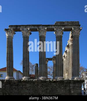 Ancient Roman ruins in Evora, Portugal Stock Photo - Alamy