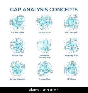 Performance gap analysis soft blue concept icon Stock Vector Image ...