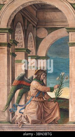 LODI, ITALY - MAY 21, 2025: The fresco in cupola - Triumph of Saints of ...