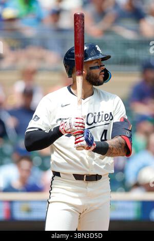 Carlos Correa #4 of the Minnesota Twins stands on deck during a game ...