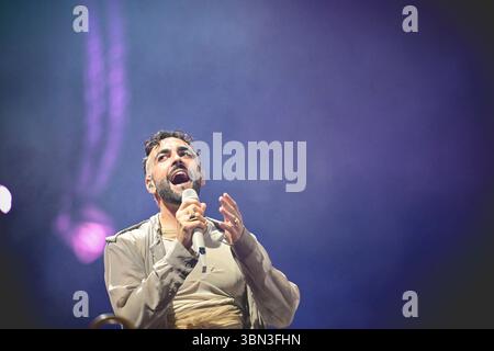 Napoli, Italy. 26th June, 2025. 6/26/2025 Italian singer Marco Mengoni ...