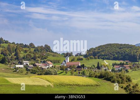 Rolling landscape in the surroundings of Krsko and Sava river Lower ...
