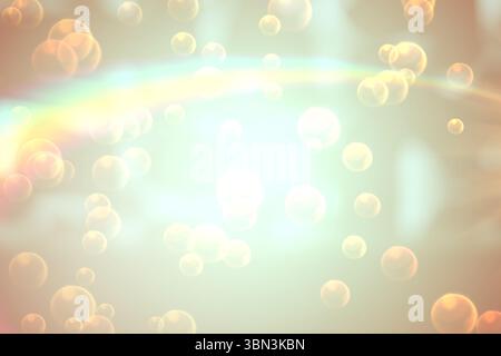 Colorful abstract trails of light. Dots, lines and bokeh on dark ...