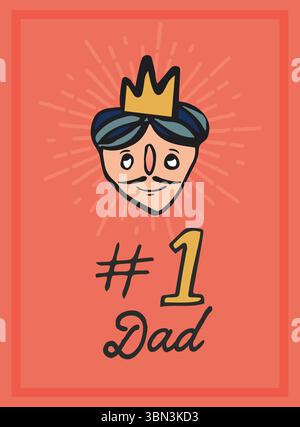 Number 1 dad text on card for fathers day Stock Photo - Alamy