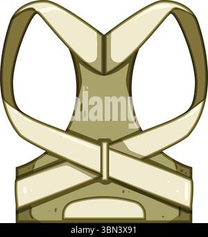 brace back posture corrector cartoon vector illustration Stock Vector ...